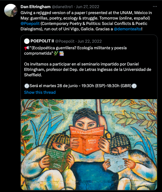 (Eco)poética Guerrillera? Ecología Militante y Poesía Comprometida ...